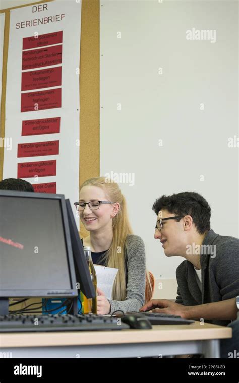 University Students Studying In Computer Laboratory School Bavaria