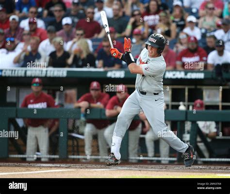Oregon States Adley Rutschman Hits An Rbi Single To Score Cadyn Grenier During The First Inning