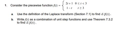 Solved Consider The Piecewise Function Chegg