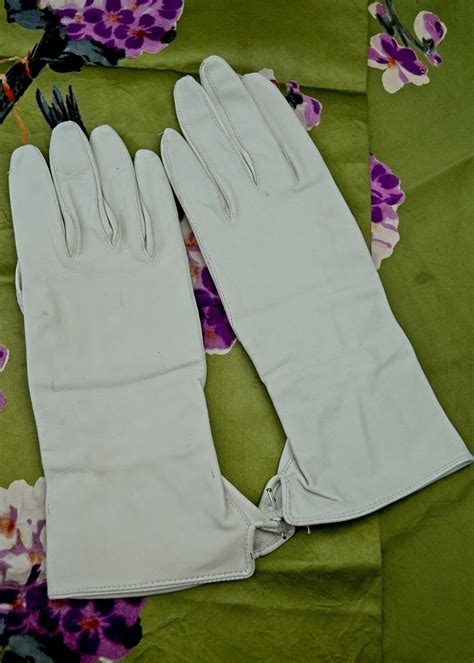 Vintage Mens Dove Grey Butter Soft Leather Driving Gloves Top Notch