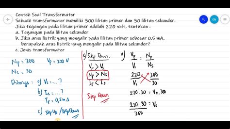 Contoh Soal Transformator Youtube