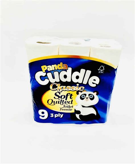 Panda Cuddle Classic Soft Quilted Toilet Tissue 3 Ply 9 Pack