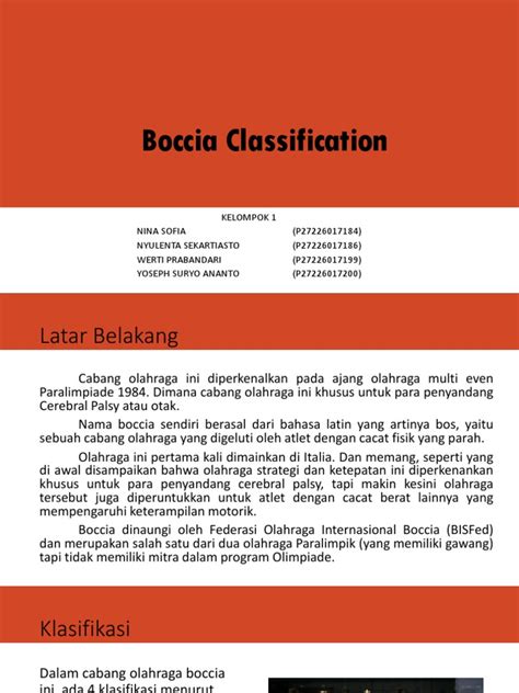 Boccia Classification Pdf
