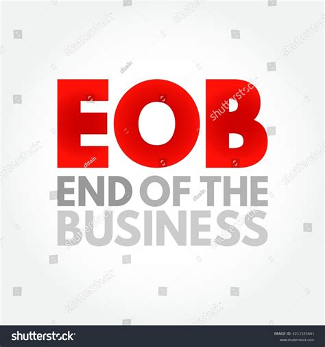 Eob End Business Acronym Business Concept Stock Vector Royalty Free 2211525441 Shutterstock