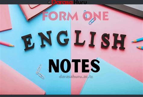 Form One Study Notes New Syllabus All Subjects