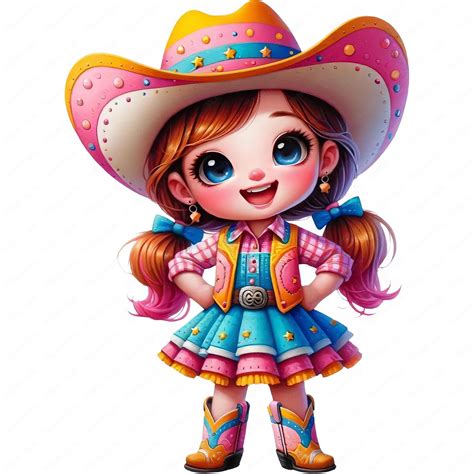 Cute Cowgirl Clipart Bundle Western Art Printables Commercial Use