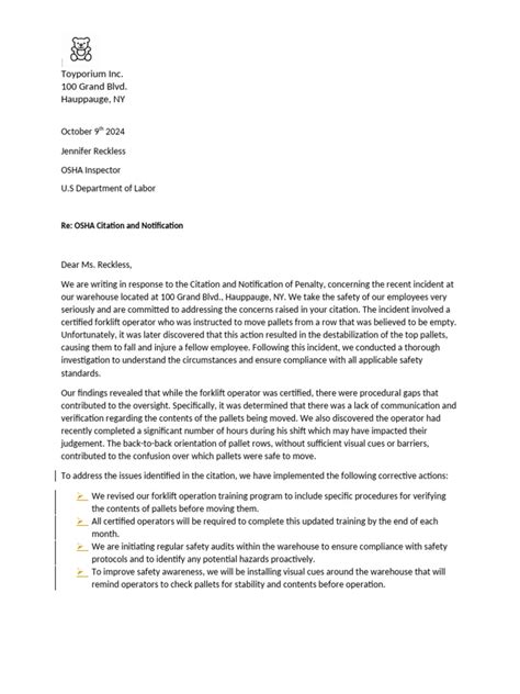 Hrm 533 Osha Letter Cm Final Pdf Occupational Safety And Health