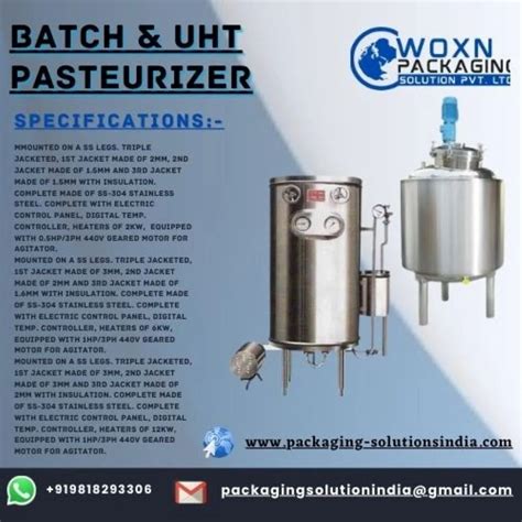 Batch Milk Pasteurizer Capacity 100liters Price And Specifications