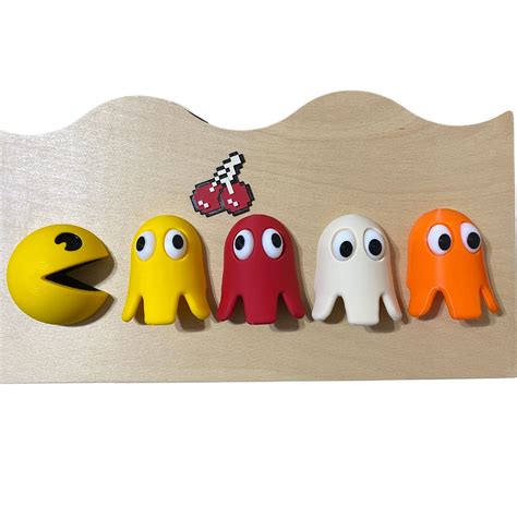 🍒 Pacman Wall Decor Set With Ghosts Cherry And Pallets・ Stl File For