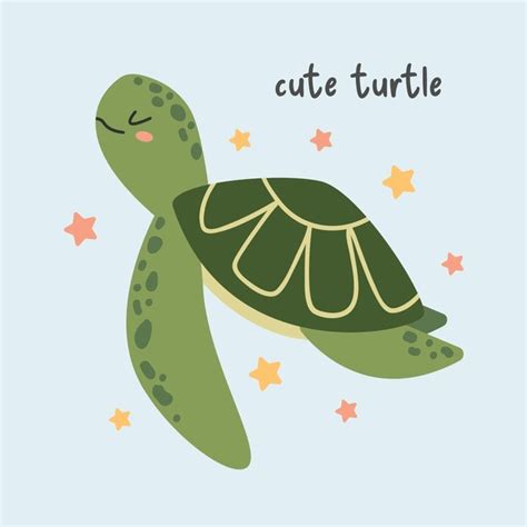 Cute Cartoon Turtle Drawings