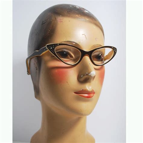 Vintage Rhinestone Cat Eye Glasses With Clip On Polaroid Sunglasses Etsy