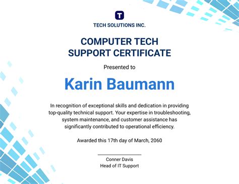 Free Computer Certificate Templates To Edit Online