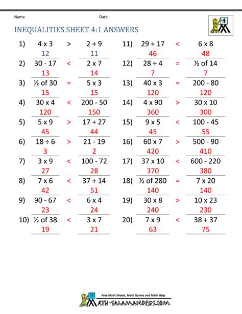 4th Grade Math Problems And Answers