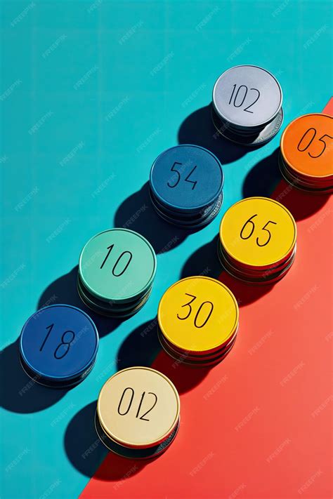 Premium Ai Image A Group Of Colorful Round Objects With Numbers On Them