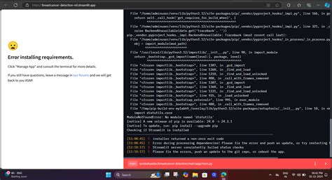 Error Installing Requirements On Streamlit Community Cloud Streamlit