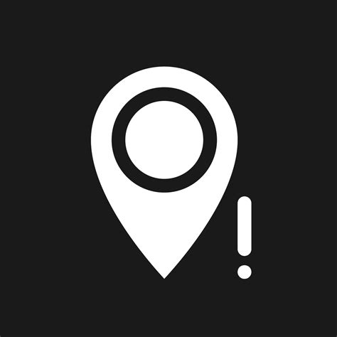 Wrong Pin Location Dark Mode Glyph Ui Icon Missing Place On Map User Interface Design White