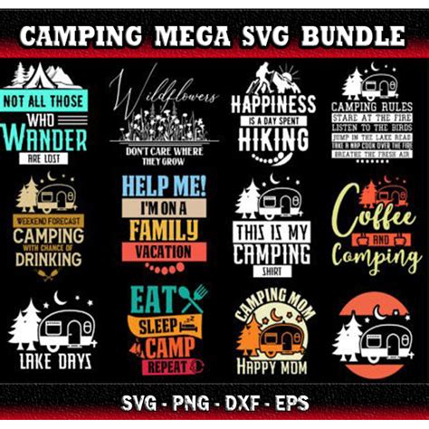 300 Camping Svg Bundle Svg Png Dxf Eps Files For Print Inspire