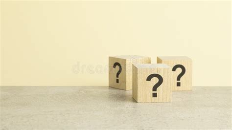 Cube With Question Marks On Wooden Background Space For Text Stock Image Image Of Business