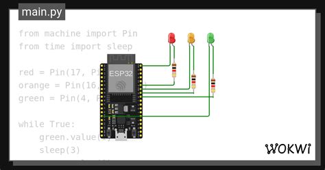 Traffic Light Wokwi Esp32 Stm32 Arduino Simulator