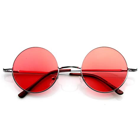 Retro Hippie Fashion Metal Lennon Round Sunglasses Color Lens 8594