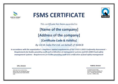 Fsms Certificate Template Pdf