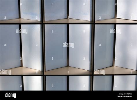 Ceiling Constructed With Opaque Glass Elements Making Diffused Light