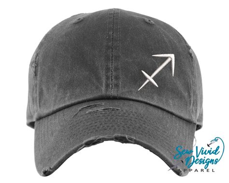 Sagittarius Sign Hat Distressed Baseball Cap Or Ponytail Hat Zodiac