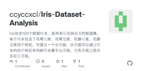Github Ccyccxcliris Dataset Analysis Iris包含150个数据样本，是用来给花做分类的数据集，每个