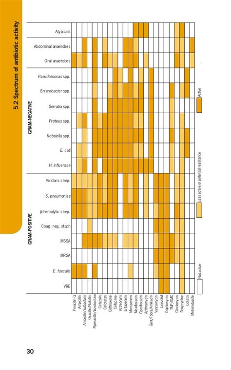 Antibiotic Spectrum Of Activity Chart