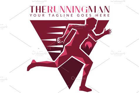 The Running Man Logo Template Creative Logo Templates ~ Creative Market