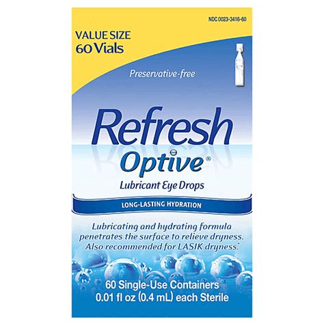 Refresh Lubricant Eye Drops Vials Value Size 60 Ea Buehlers