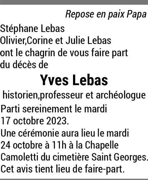Yves Lebas Hommages