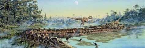 A Pair Of Allosaurus Dinosaurs Explor Canvas Wall Art Mark Hallett