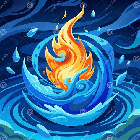 Blue Fire Effect Or Cartoon Water Comics Vector Background Abstract