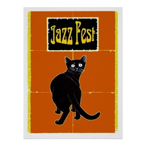Black Cat Jazz Fest Poster Zazzle Black Cat Jazz Fest Black Cat Art