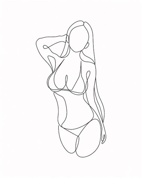 Premium Vector Line Art Female Body Illustration On White Background