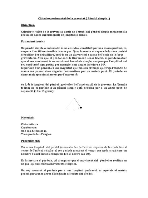 Copia De Pràctica Pèndol Simple Pdf Pdf