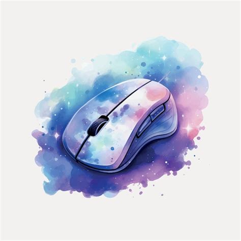 Colorful Galaxythemed Computer Mouse Premium Ai Generated Vector