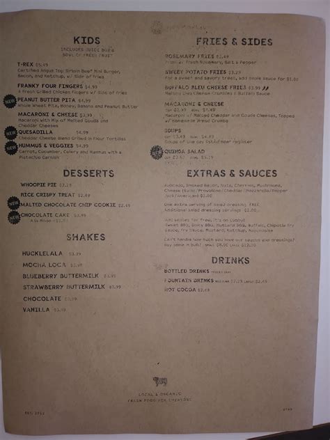 Cubbys Menu Full Menu Update 2026