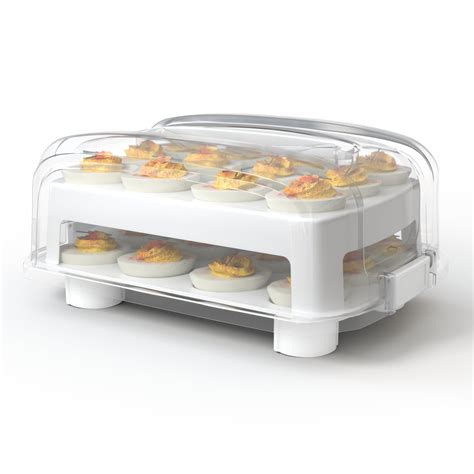 Top Shelf Elements Deviled Egg Carrier Fashionable Egg Holder Carries 24
