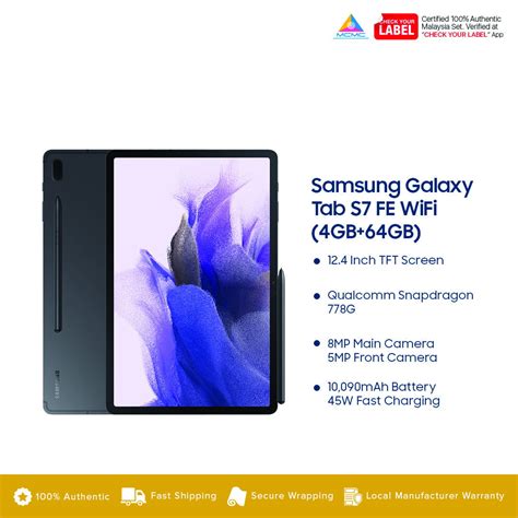 Samsung Galaxy Tab S7 Fe Wifi 4gb 64gb Tablet T733 Original 1