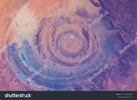 Eye Sahara Northwestern Mauritania Aerial View Stock Illustration