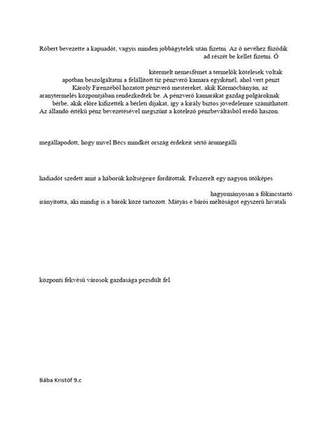 Károly Róbert És Mátyás Király Gazd Politikája Pdf