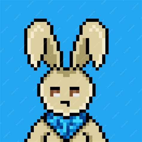 Design De Pixel Art De Coelho Punk Nº 237 Vetor Premium