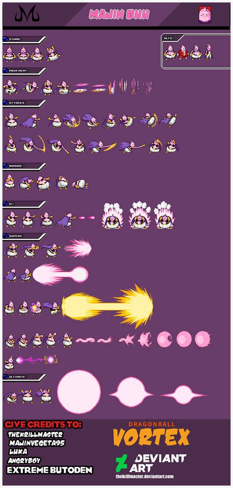 Majon Buu Sprites Hj1 40 Majin Buu Good Vintage Sr 2013