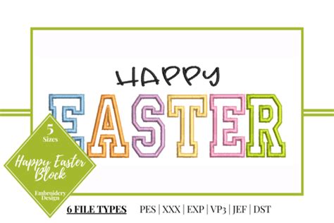 Happy Easter Block · Creative Fabrica