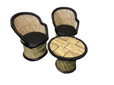 Handmade Bamboo Muddha Chairs Stool Set At ₹ 4850set Hotel