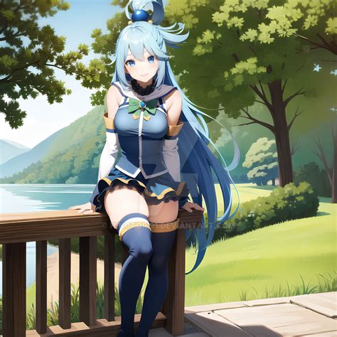 Aqua Sitting By Lake By Hinotori91 On Deviantart