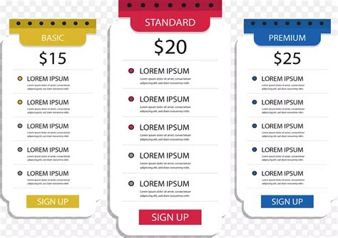 红黄蓝价格表格模板png图片素材下载图片编号7366813 Png素材网