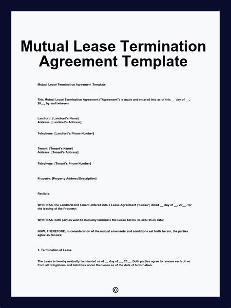 Template For Termination Of Tenancy Agreement